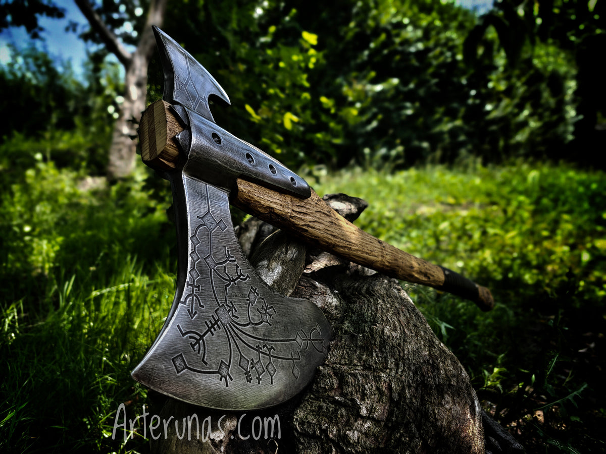 Hacha leviatán de Kratos Good of War – Arte Runas Artesania