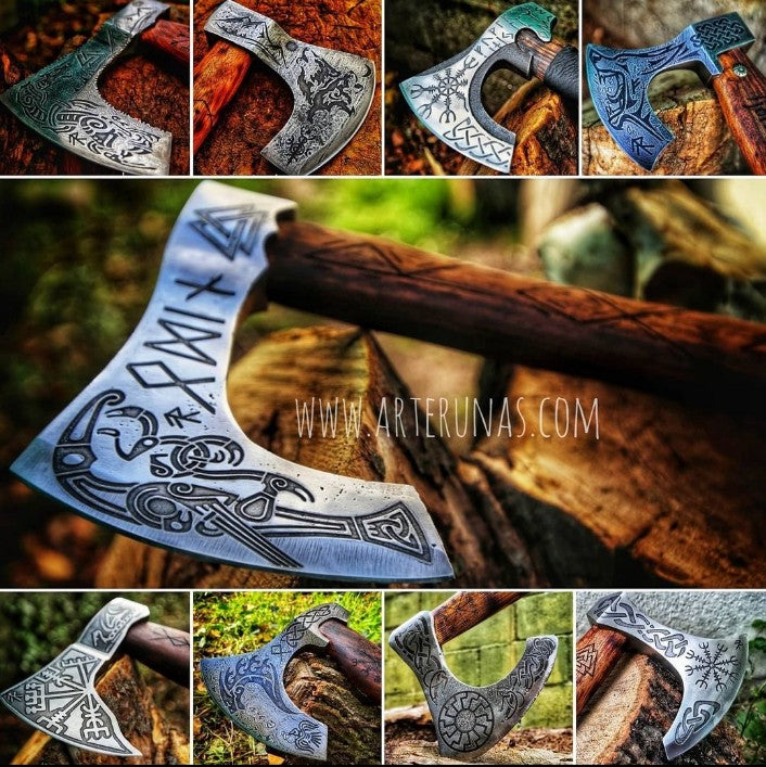 Hachas vikingas artesanales – Arte Runas Artesanía